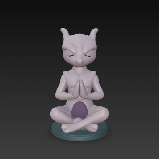 🐉 mewtwo meditating・ STL File for 3D printing・Cults