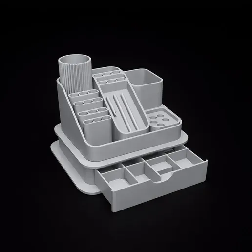 📁 Makeup Organizer STL | Desk & Vanity Organizer 3D Print File ...