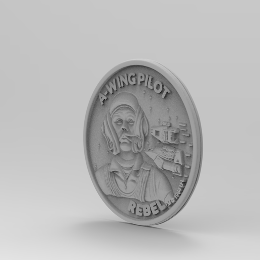 ⭐ Star wars a-wing pilot potf coin・ 3D File for 3D printing・Cults