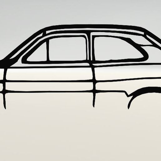 STL file Ford escort MK1, line art Ford escort MK1, 2d art Ford escort ...