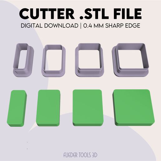 🍪 Rounded Rectangle Shape Polymer Clay Cutter | Rounded Rectangle ...