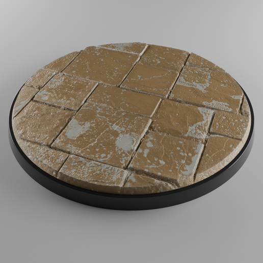 🕍 4x 80mm base with temple tiles (+toppers)・ STL File for 3D printing・Cults