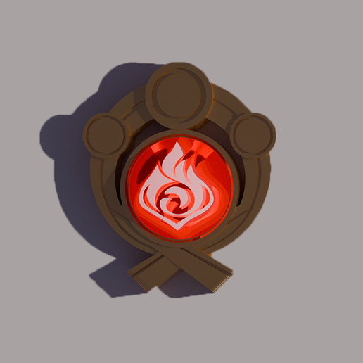 🎲 Genshin Inazuma Pyro Vision・Archivo OBJ para Impresión 3D・Cults