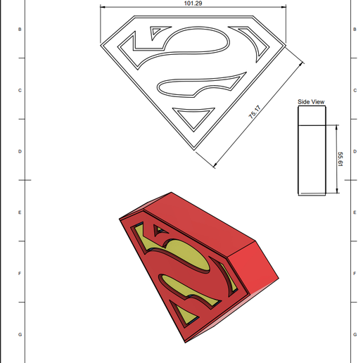 🦸‍♂️ Superman (Shield)・Free 3MF File for 3D printing・Cults