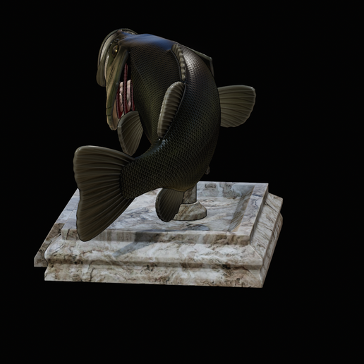🐠 fish Largemouth Bass / Micropterus salmoides trophy statue detailed ...