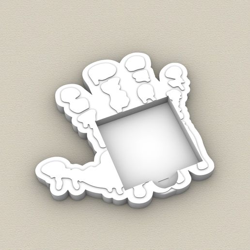 🏢 Post-It, Sticky Note Holder bloody handprint - 3MF pre-painted , STL ...