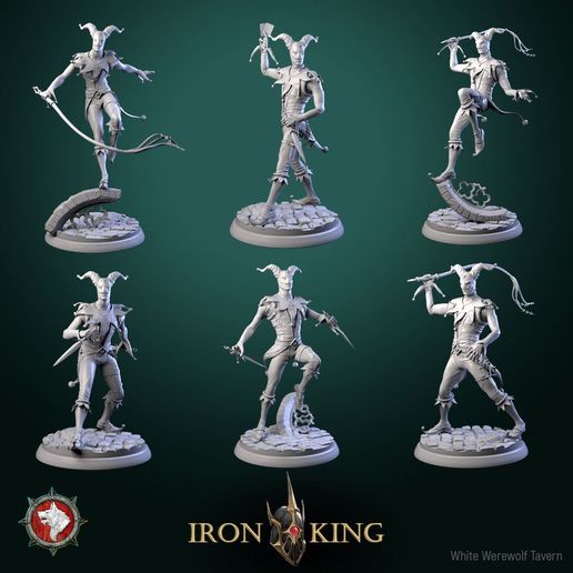 3D file Jester killer 32mm set 6 miniatures pre-supported + dnd 5e ...