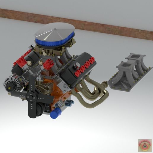 🔌 DODGE HEMI 426 PRO STOCK DUAL PLUG - ENGINE・ STL File for 3D printing ...