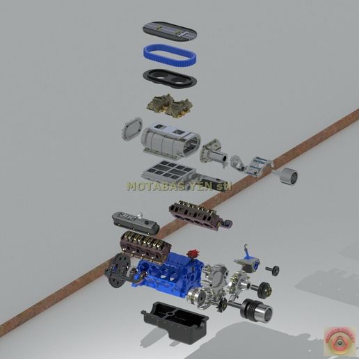 🚙 FORD 289 / 302 SPEEDMASTER SUPERCHARGER - ENGINE・ STL File for 3D ...