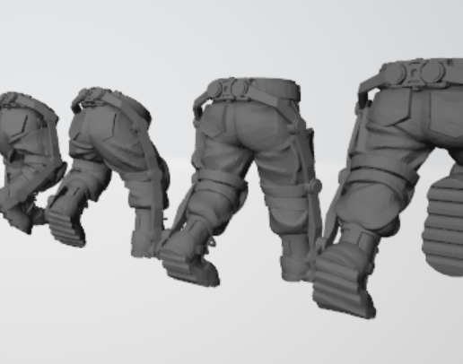 🪖 28mm Scify Military Leg Set with Exoskeletons・ STL File for ・Cults