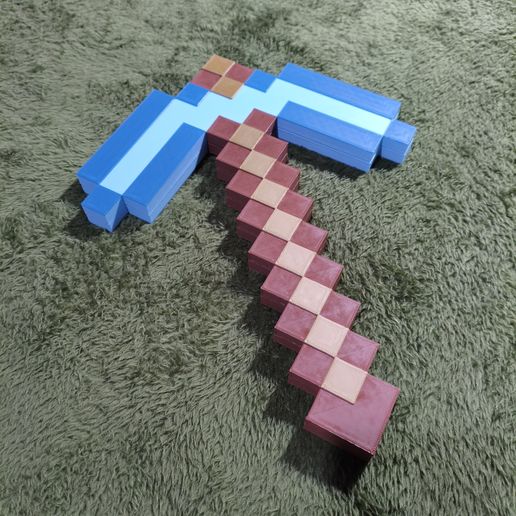 💎 Minecraft's Pickaxe (Exchangable materials!)・ 3D File for 3D printing ...