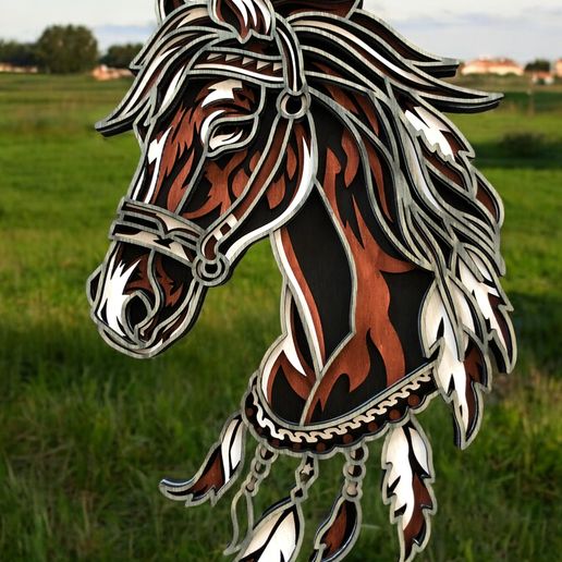 🪵 Multi-layer laser-cut wood horse・ DXF File for 3D printing and CNC ...