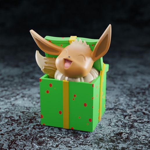 🐉 Giftbox eevee - presupported model・Free 3D File for ・Cults