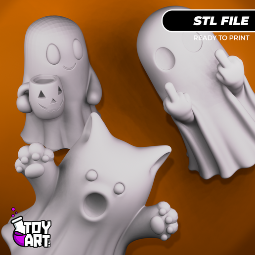 🎃 Halloween Ghost STL Bundle - 3 Cute & Spooky Printable Models・ STL ...