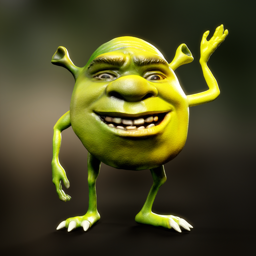 👾 Shrek Wazowski meme statue・ STL File for 3D printing・Cults