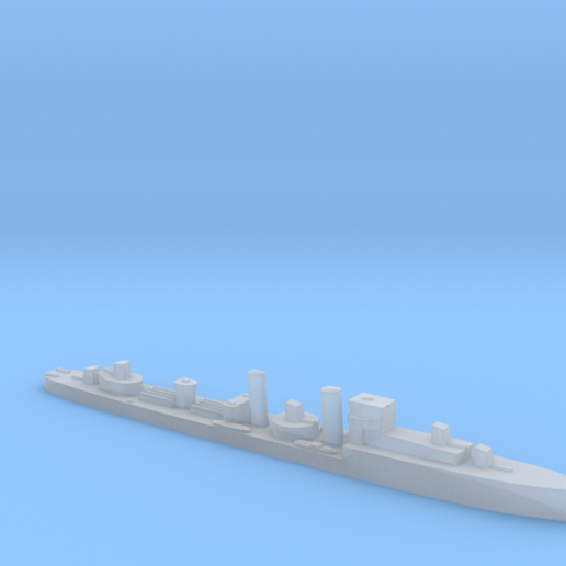 STL file HMS Codrington destroyer 1:3000 WW2 ♟ ・Template to download ...