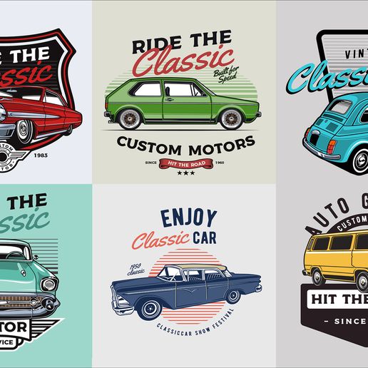 🚗 Vintage Car Vector Pack for Stunning Design Projects・ 3D File for ・Cults