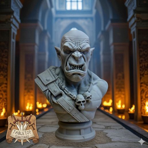 👤 Orc Bust・ STL File for 3D printing・Cults