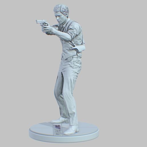 👾 Leon S. Kennedy Noir - RE2 Remake Aiming Pose 3D Printable Statue ...