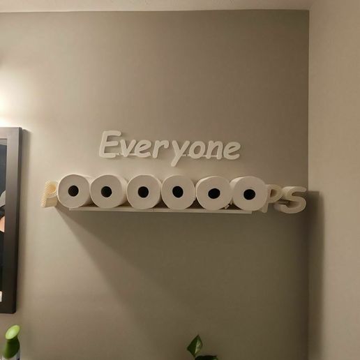 🚽 "Everyone Poops" Toilet Paper Holder・ STL File for 3D printing・Cults