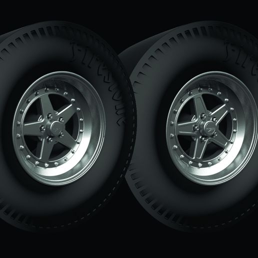 🛞 6 in 1 Bogart 5 Spoke American Classic Drag Racing Wheels・ STL File ...