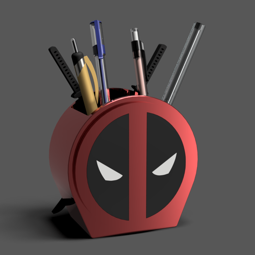 🖊️ Deadpool Pen Holder Organizer・ STL File for 3D printing・Cults