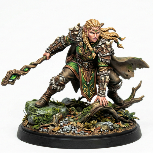 🧝 Elara, The Verdant Warden - Elf Druid & Ranger | RPG Hero Miniature ...
