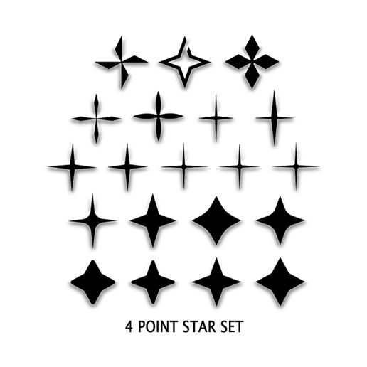 ⭐ 4 Point Star Set・ 3D File for 3D printing・Cults