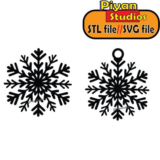 🌨️ 2 different type snow flake HolidayDecor・ STL File for 3D printing ...
