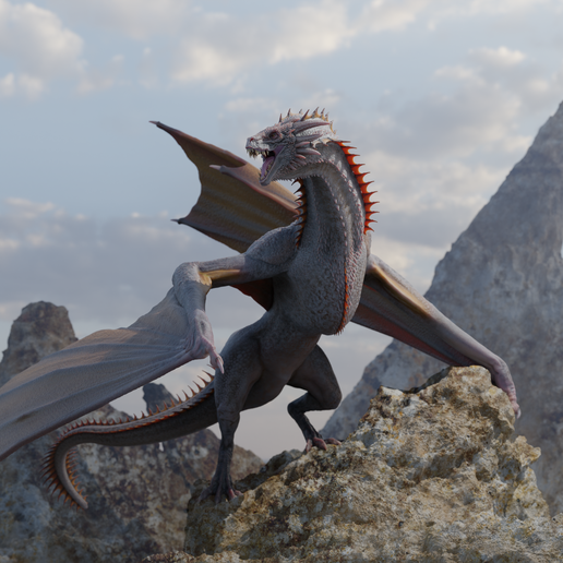 🐉 Meraxes: Dragon sculpt・ STL File for 3D printing・Cults