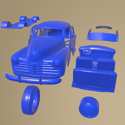🚙 CHEVROLET FLEETLINE AERO SEDAN 1948 PRINTABLE CAR IN SEPARATE PARTS ...