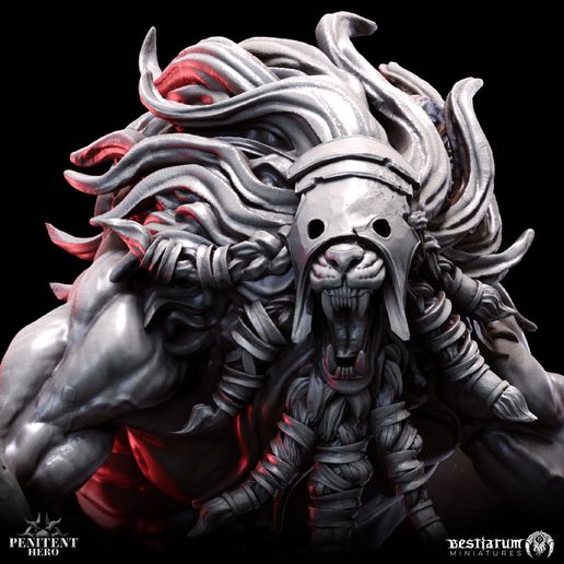 ♟ Leonine Shieldbearer・ 3D File for 3D printing・Cults