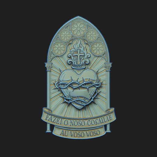 💜 heart crown flame thorn cnc artcam inri Jesus aura gothic・ STL File ...