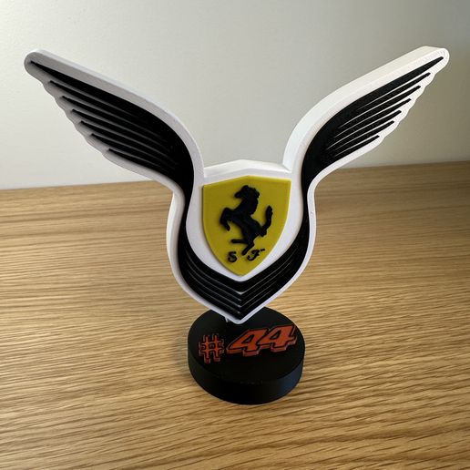 🚗 Ferrari 44 Lewis Hamilton Decorative Logo・ 3MF File for 3D printing・Cults