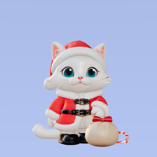 STL file Santa Cat 🎅 ・Model to download and 3D print・Cults