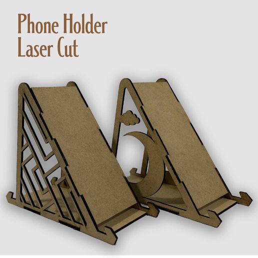 3D file Mobile Phone Stand Holder SVG Laser Cut Files Templates (V4) 📞 ...