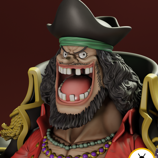 Archivo STL Barbanegra - One Piece - Fan Art 🎨 ・Modelo para descargar y ...