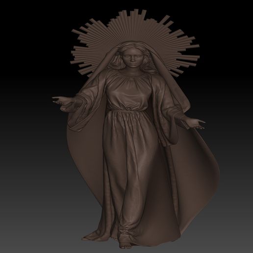 🗿 Virgin Mary Sculpture・ STL File for 3D printing・Cults