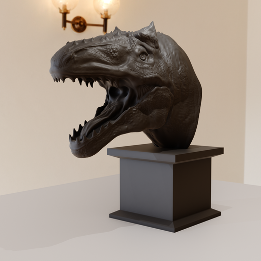 STL file allosaurus roaring dinosaur head bust stl 🦖 ・3D printing idea ...