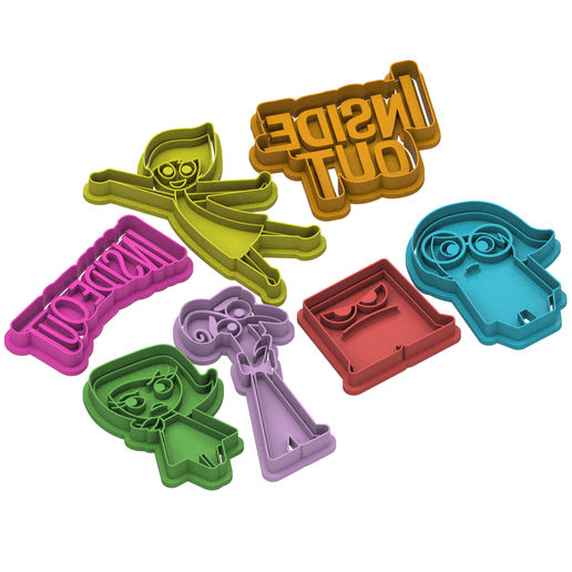 STL file INSIDE OUT body shapes and logo COOKIE CUTTERS pack x 7 🍪 ...