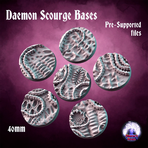 3D 文件 Daemon Scourge Bases - 40mm 🎲 ・可下载 3D 打印创意・Cults