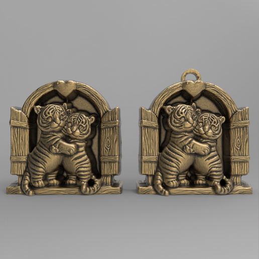 STL file valentines day tiger window decor 💝 (OBJ)・Model to download ...