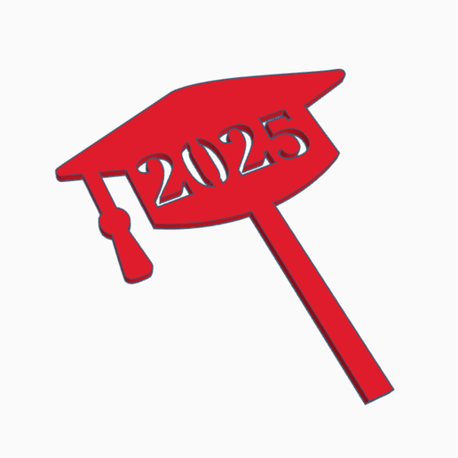 🎓 2025 graduation cap cake topper・ STL File for 3D printing・Cults