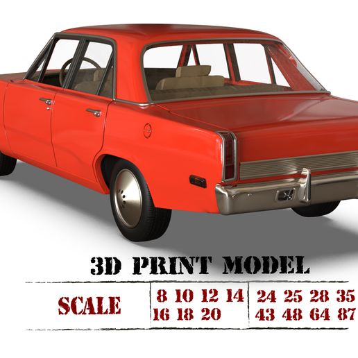🚪 The 71 Valiant third gen 4 Door in Duel 3D models to print・ 3D File ...
