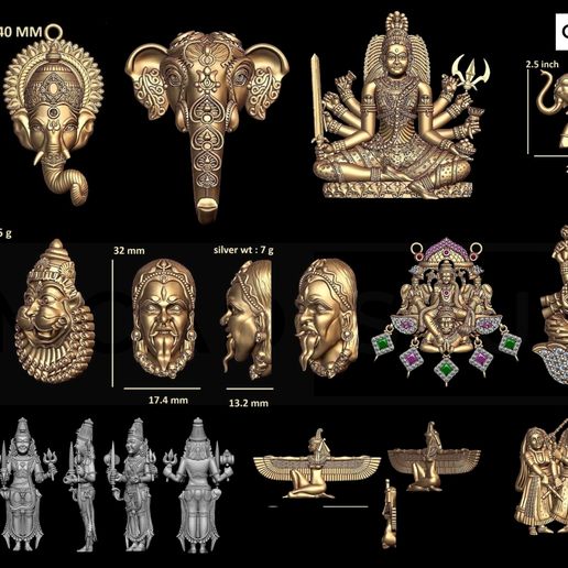 💯 100+ Indian God STL Files for 3D Printing – Lord Ganesha, Shiva ...