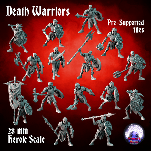 ⚔️ Death warriors - 15pcs・ 3D File for 3D printing・Cults