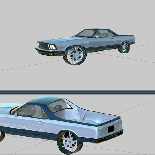 OBJ file El Camino with Monte Front Clip on Ruccis 🚗 ・3D printable model to download・Cults