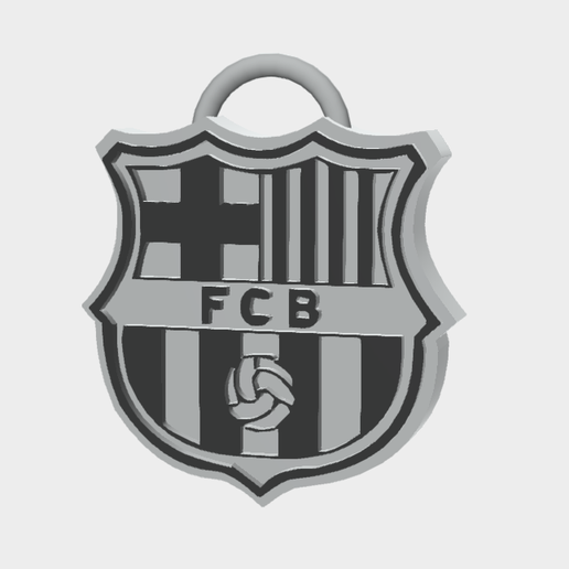 🛡️ FC Barcelona Shield Key Ring・Archivo STL Gratis para Impresión 3D・Cults