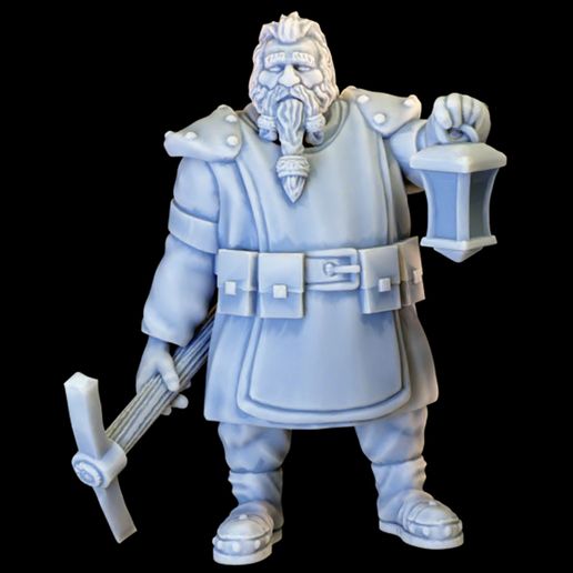 🏮 Dwarf Lantern Miner - Fantasy Tavern District Vol II・ STL File for 3D ...