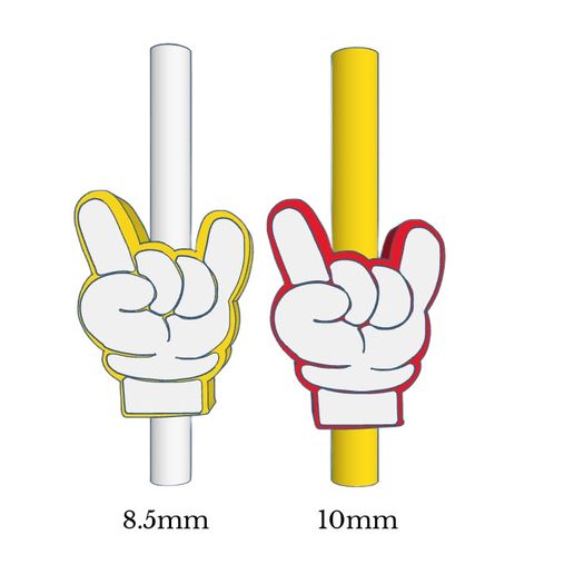 🪨 Rock On Cartoon Hand Straw Topper 2 sizes 3MF File Included・ 3D File ...